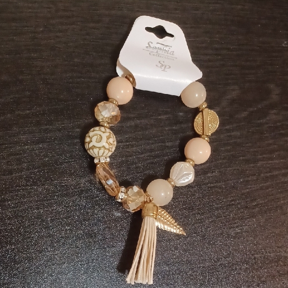 Sophia Collection | Jewelry | Sophia Collection Gold And Cream Beaded ...